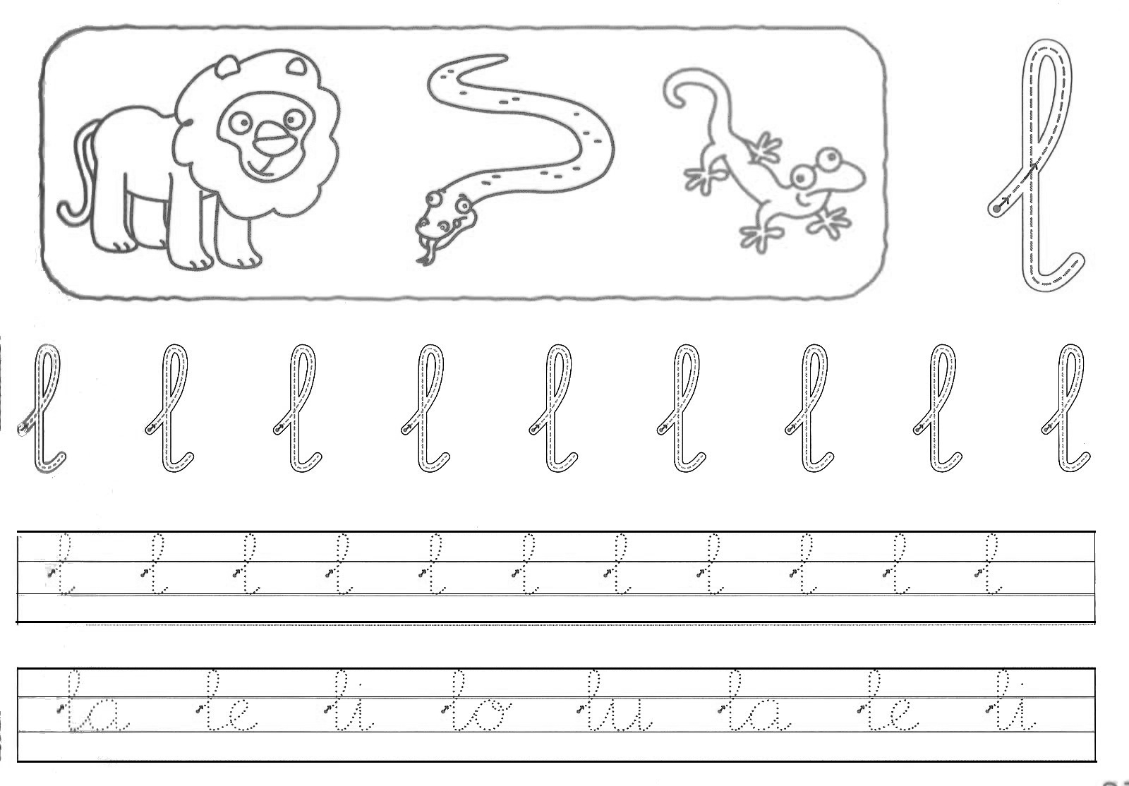 LECTOESCRITURA: FICHAS ESCRITURA LETRA L