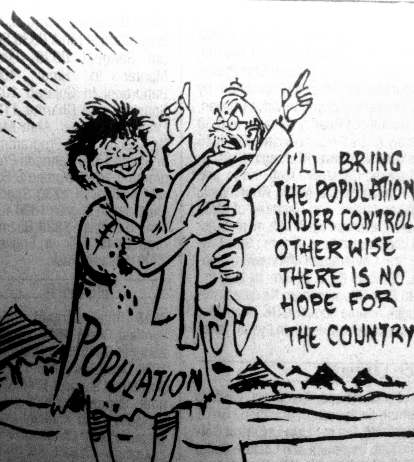 R.K. Laxman's Cartoons: Population Growth