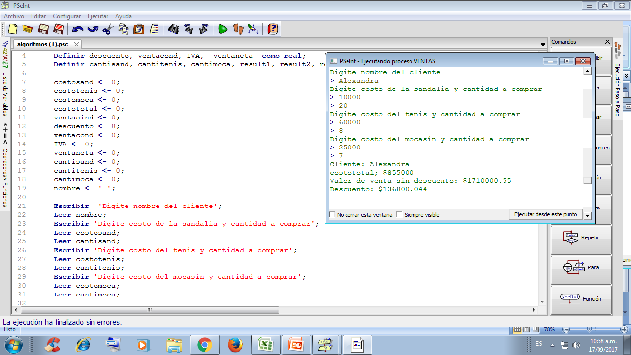 Pruebas de escritorio
