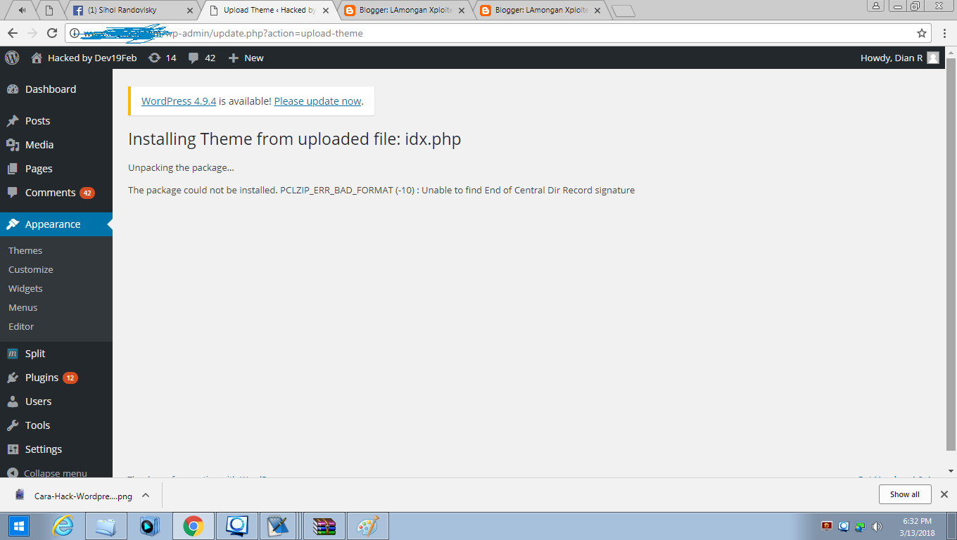 Cara Upload Shell Di CMS Wordpress Menggunakan Themes - Heboh WOW