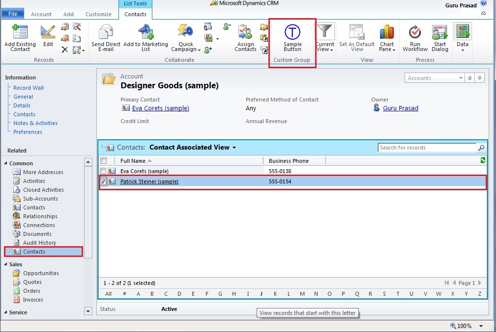 Guru Prasad S Blog Microsoft Dynamics Crm Adding New Group To Subgrid In Crm 2011