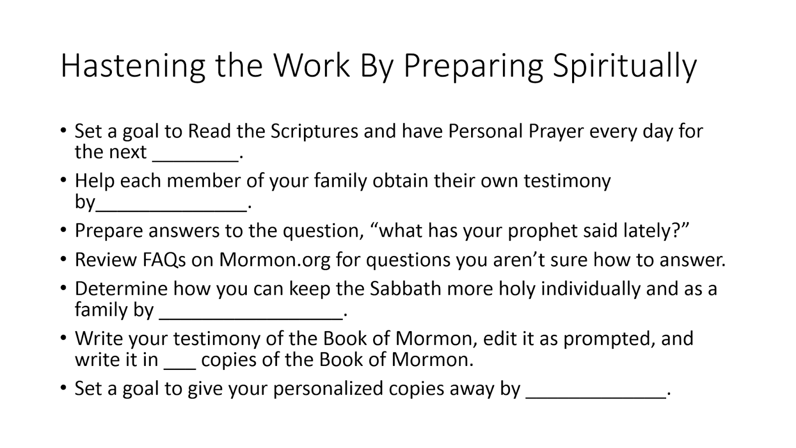 Autumn Hills Ward Mission Plan: How to Create a Family Missionary Plan