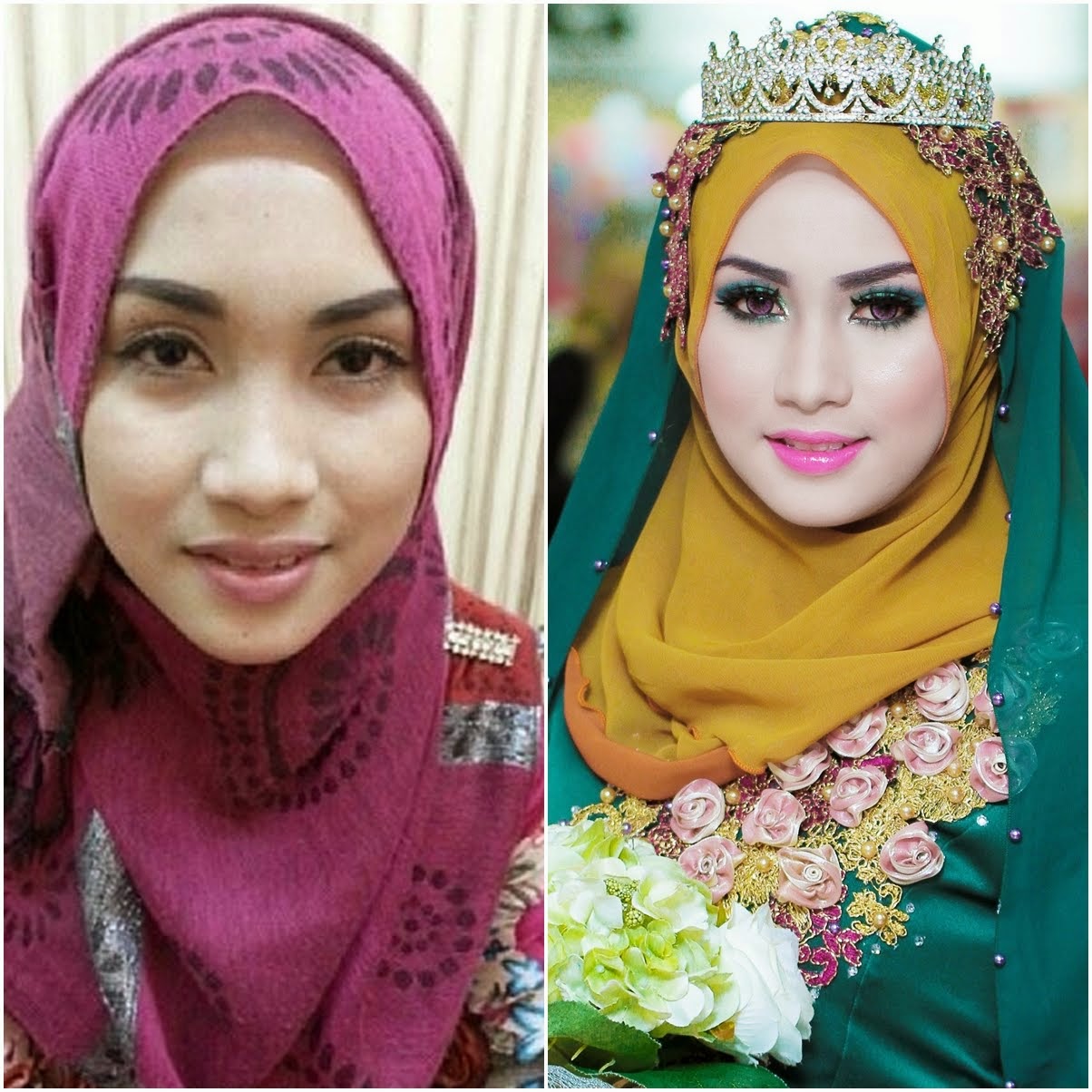 10 Gambar Makeup Pengantin Melayu Sebelum Dan Selepas
