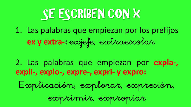 Maestra de escuela: PALABRAS CON X