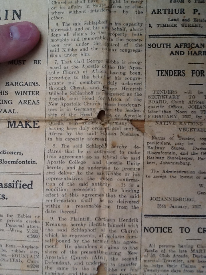 Old Apostolic Church Revealed History Court Case In Newspaper 28 1 1927