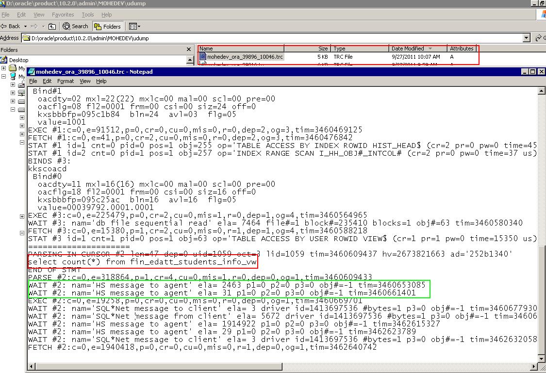 Dbmentors Inam Bukhari S Blog How To Collect 10046 Trace Sql Trace Diagnostics For