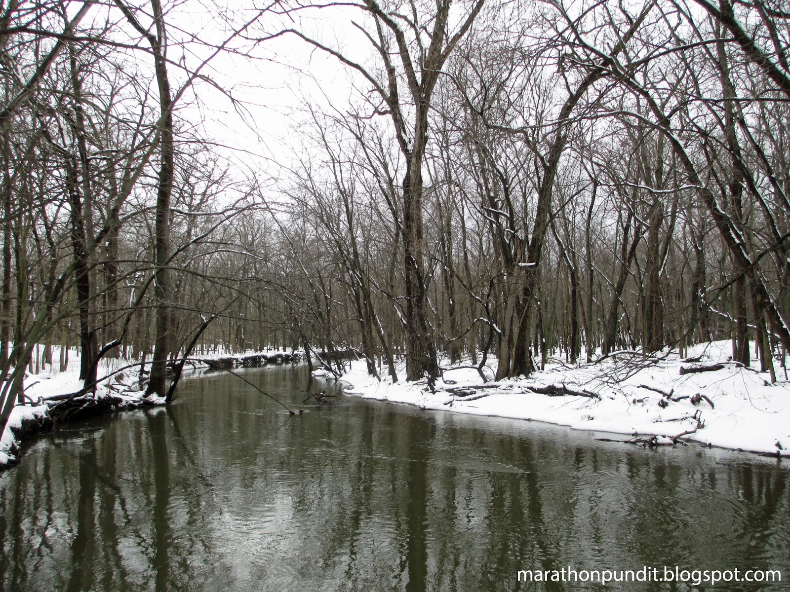 Marathon Pundit: Chicago River and snow in Glenview