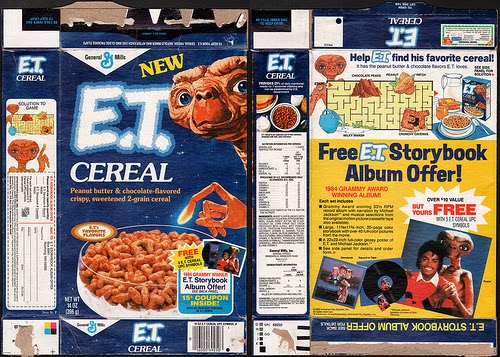 Photos And Video Of E.T. Cereal. Retro 80's Movie Tie-In Food.