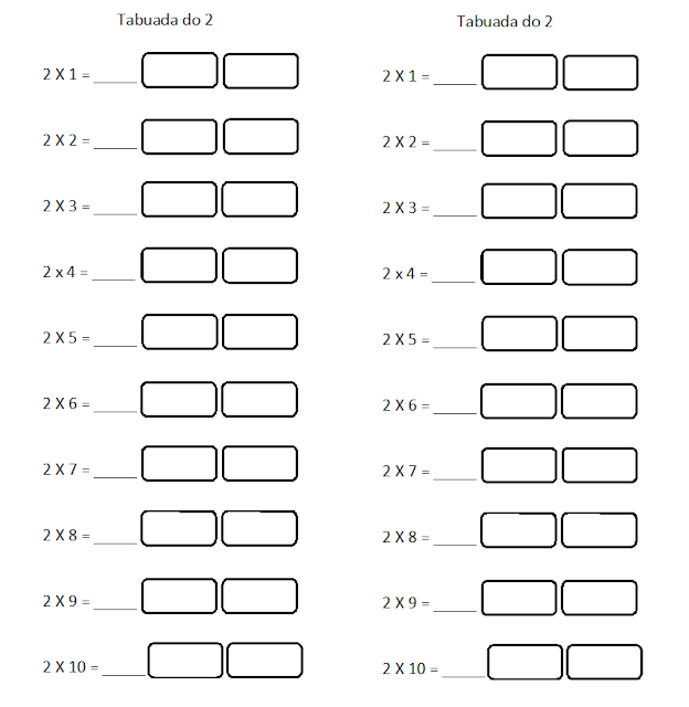 Tabuada do 2