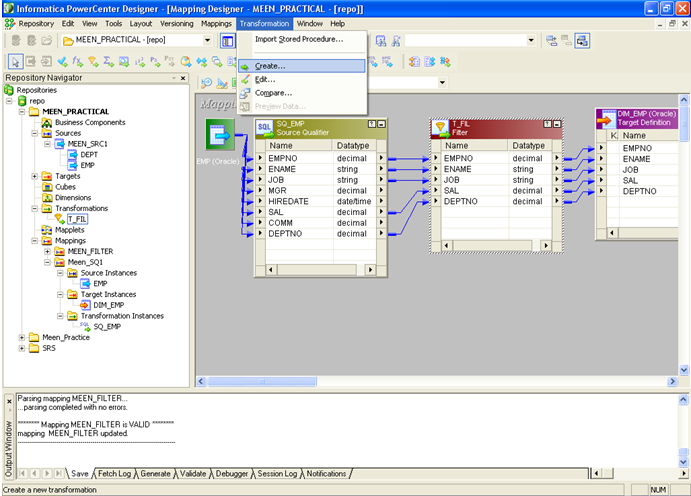 Steps To Use Filter Transformation In Informatica