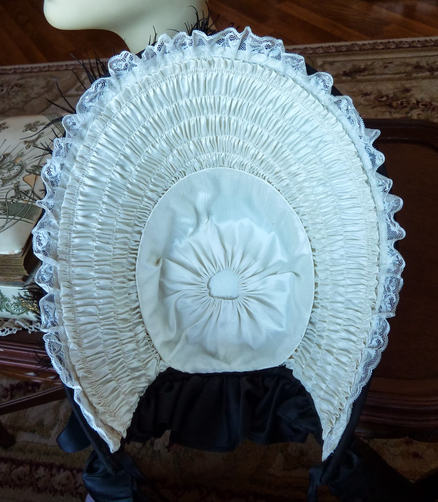 Beauty From Ashes: 1863 Half Mourning Bonnet Complete!