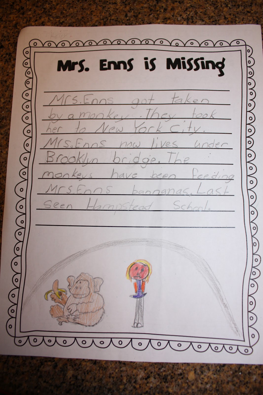 Lauren and Jeanine's Creative Corner: My Teacher is Missing Activity!