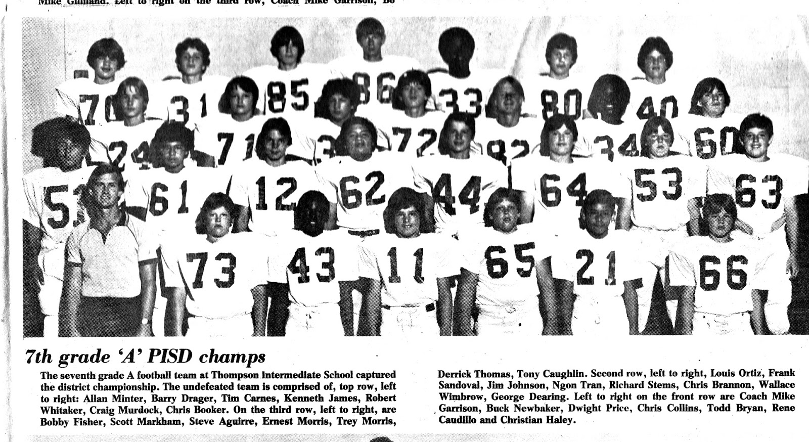 South Belt Houston Digital History Archive: Nov. 25, 1981 Football Team ...