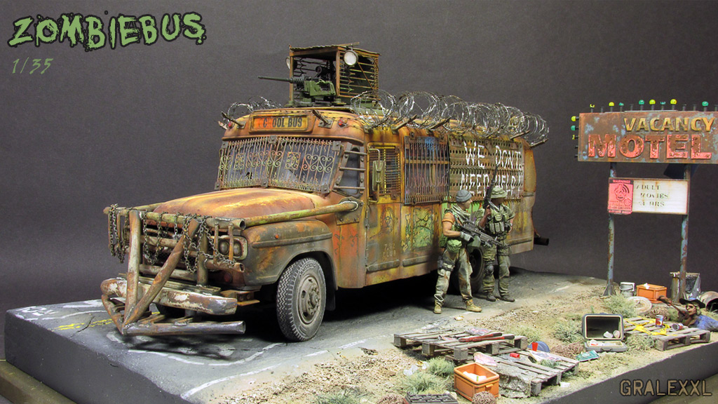 pARTyzany - студия масштабных моделей: Диорама Zombie Bus, 1/35