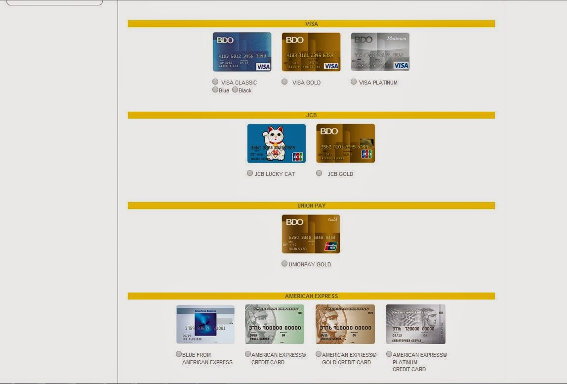 Simple J: BDO Credit Card Online Application