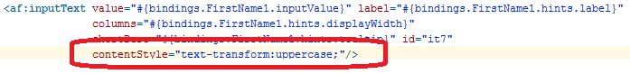 Oracle ADF and Jasper ireport Tips: convert af:inputtext to Uppercase