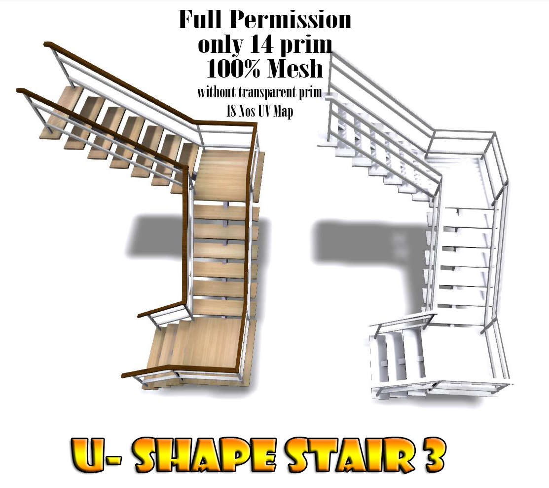 Karen Staircase: Mesh Staircase 3 without transparent prim