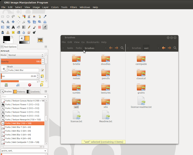 Organizing folders and tags on Gimp 2.8