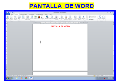CONOCIENDO WORD: PANTALLA DE WORD