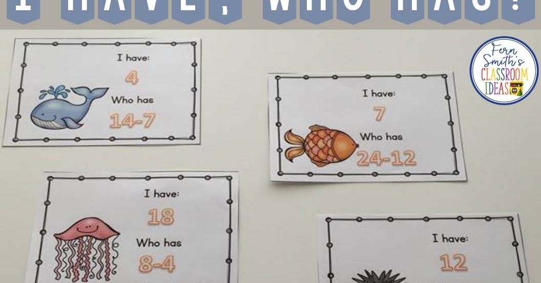 New I Have, Who Has? Subtraction Cards - Fern Smith's Classroom Ideas!