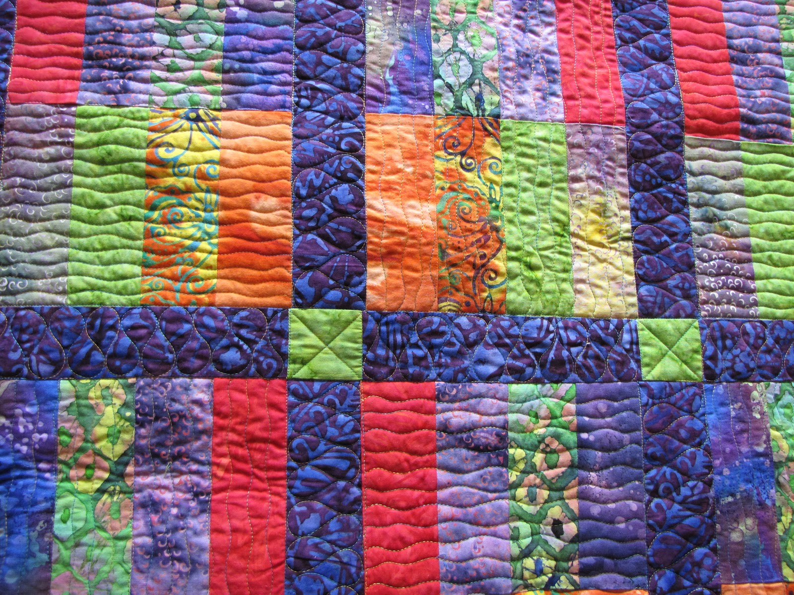No Rules Quilting: Audrey's Batik and Jamie's Fabric Sample Quilts