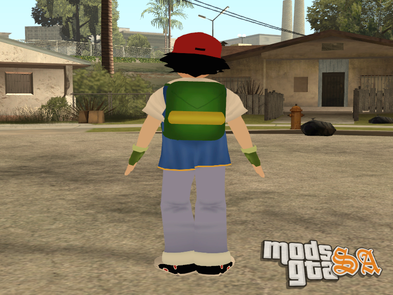 Mods GTA San Andreas: Skin Ash Ketchum do Pokémon