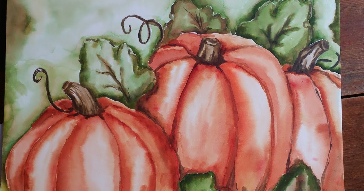 Ken's World in Progress: Watercolor Pumpkin Patch