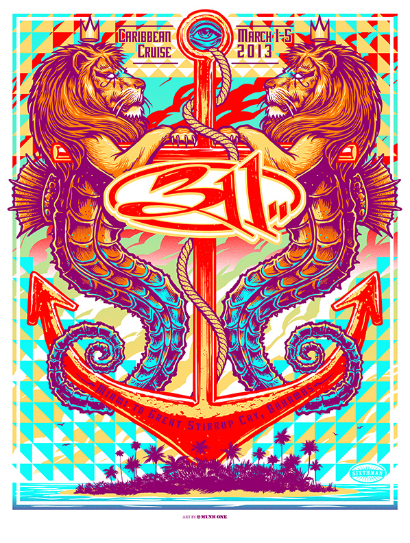 INSIDE THE ROCK POSTER FRAME BLOG: Munk One 311 Caribbean Cruise Poster ...