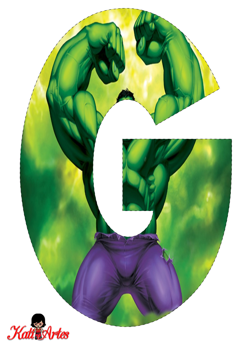 Alfabeto Gratis de Hulk. - Oh my Alfabetos!