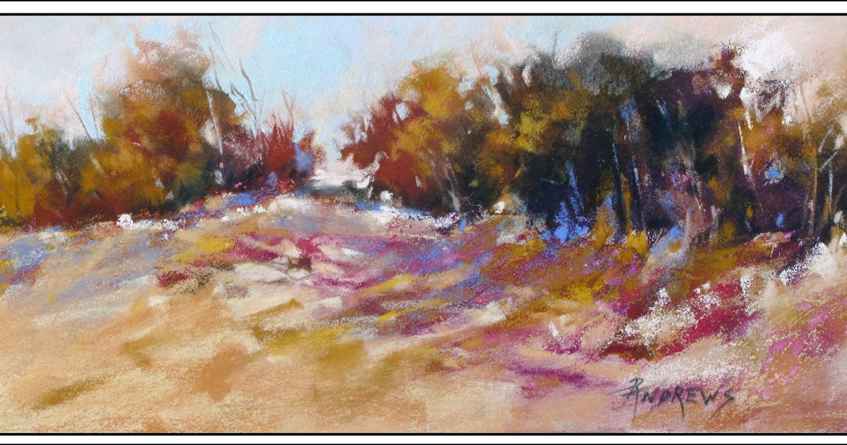 Rae Andrews : Treeline on the Ridge..Pastel..Texas Artist..Rae Andrews