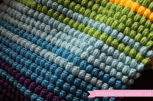 Popcorn blanket crochet/Manta punto bodoque