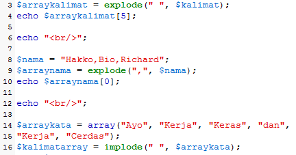 Penggunaan Fungsi Explode dan Implode Pada Data Array di PHP - Hakko Blog's