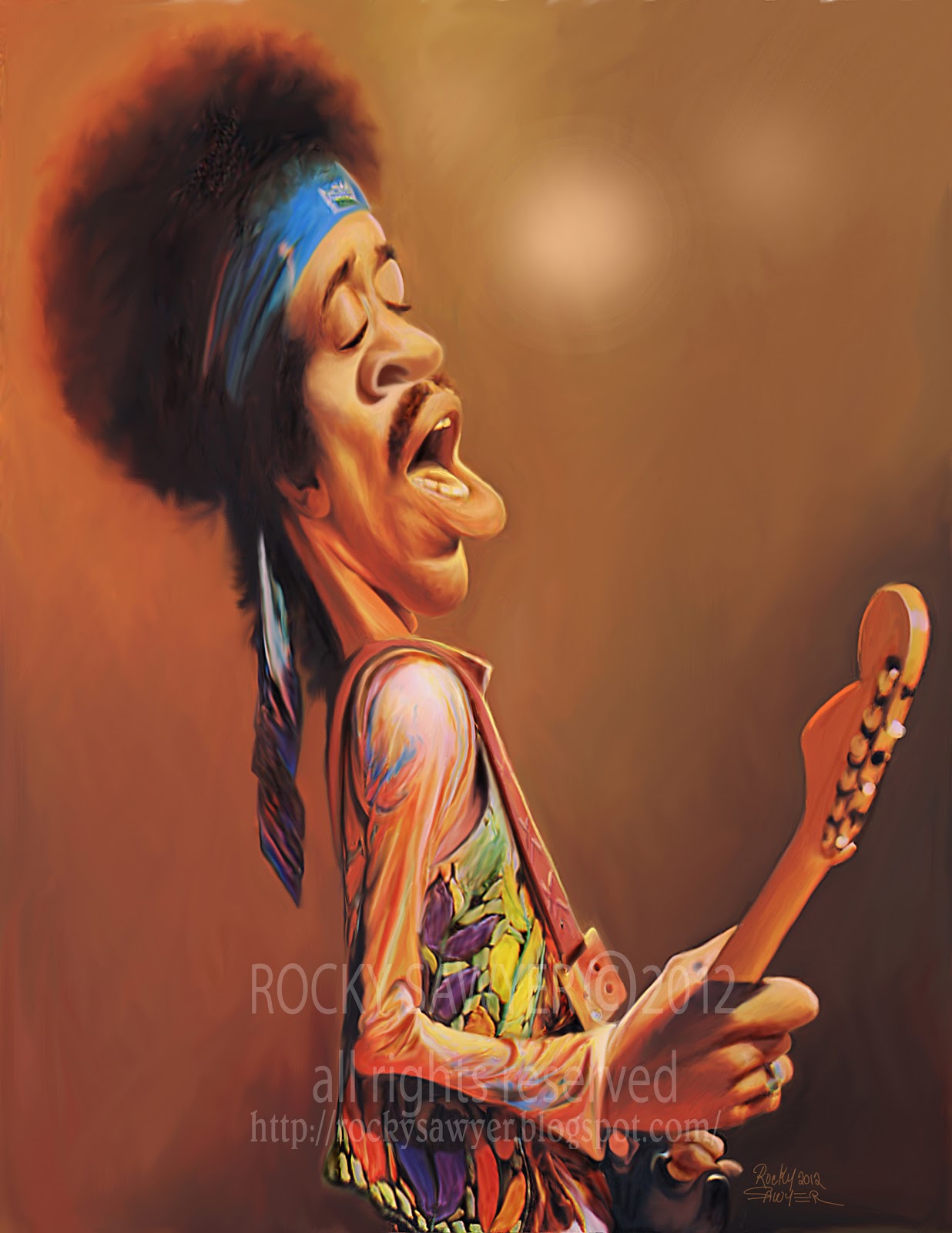 Sawyer Illustration Inc. caricature and cartoon art studio: Jimi Hendrix