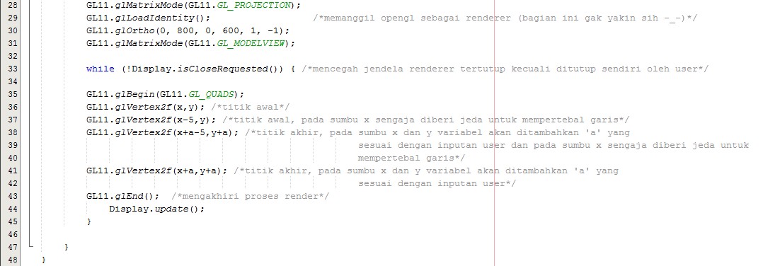 Sekolah yang baru: Membuat Garis Dengan Java + OpenGL