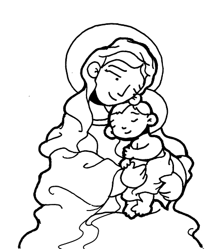 Tia Paula: Santa Maria Mãe de Deus para colorir