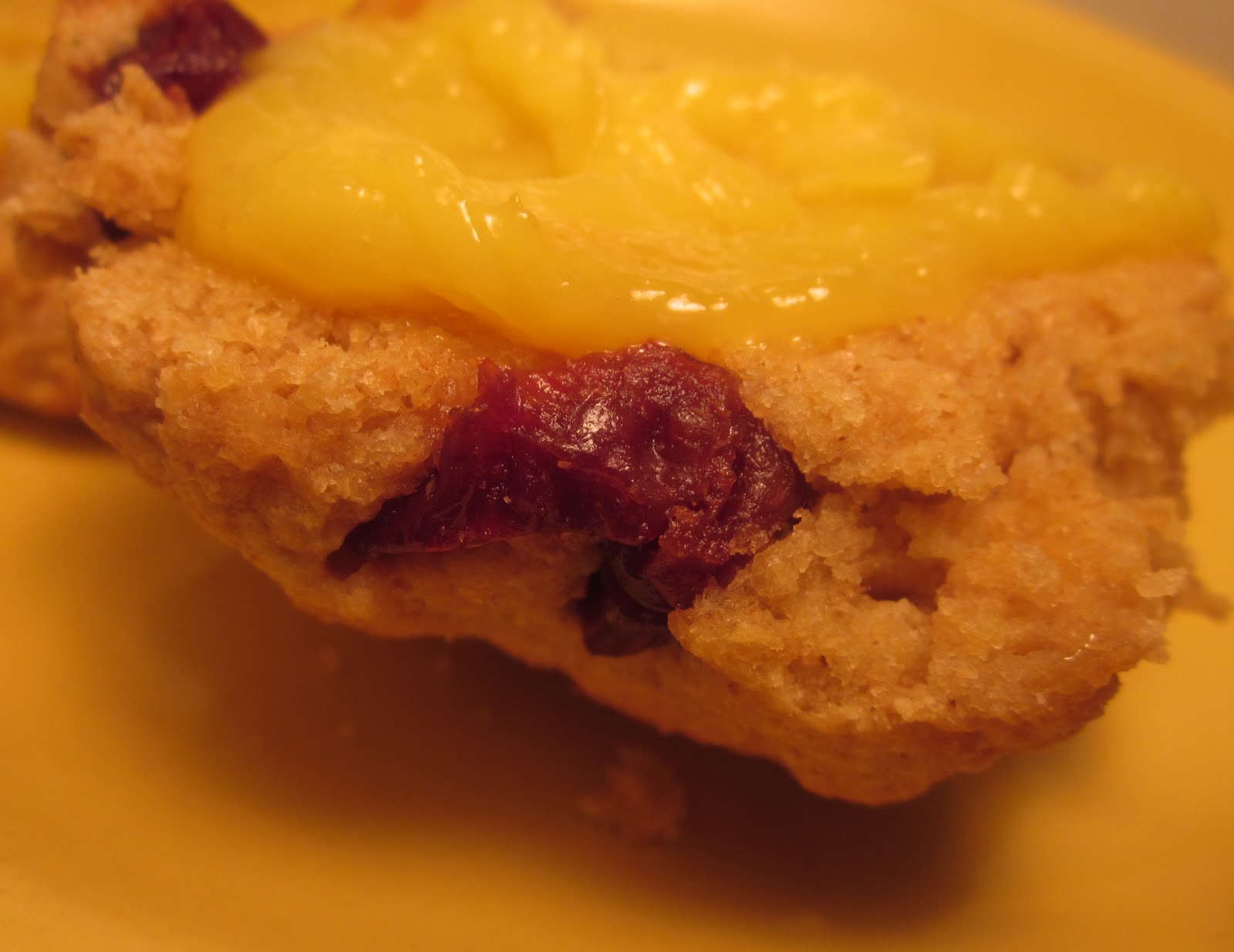 Dried Cherry Biscuits with Lemon Curd