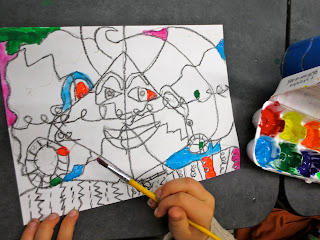 Zilker Elementary Art Class: 3rd Grade Picasso Faces Paintings