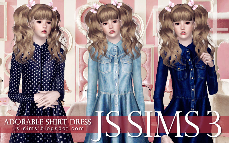 [JS SIMS 3] Adorable Shirt Dress－JS SIMS｜痞客邦