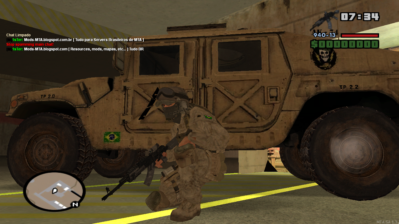 Exército Brasileiro: Hummer + Skin + Ak-47 - MTA Brasil