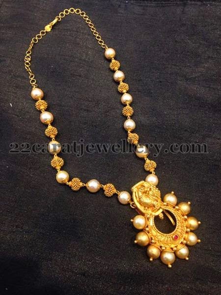 South Pearls and Gold Beads Set - Jewellery Designs