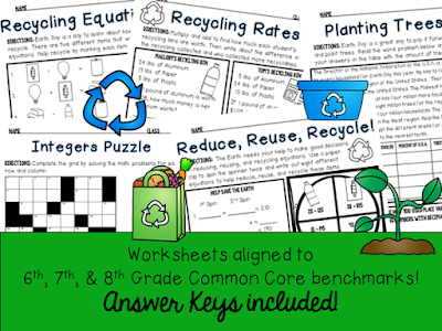 Kelly McCown: Earth Day Middle School Math Activities