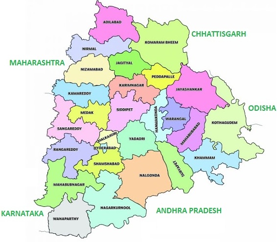 MyRank: Telangana New Districts list