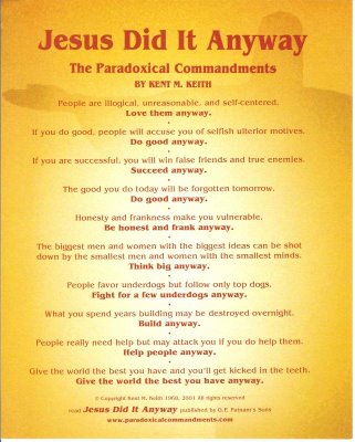 The Paradoxical Commandments by Dr. Kent M. Keith