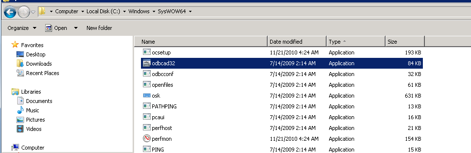 Microsoft Business Intelligence: Creating SystemDSN for 64 bit/32 bit ODBC connection on SQLSERVER