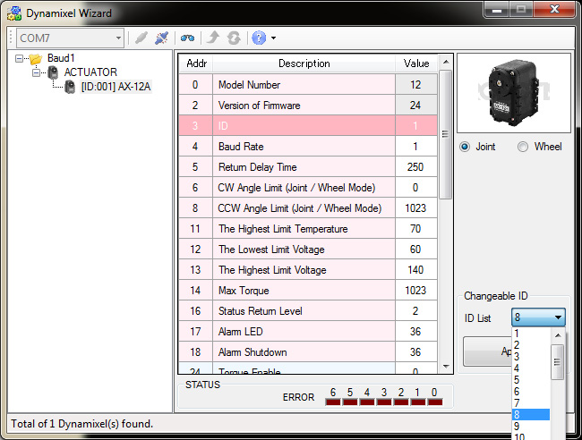 Belma Robot: Communication avec un AX-12