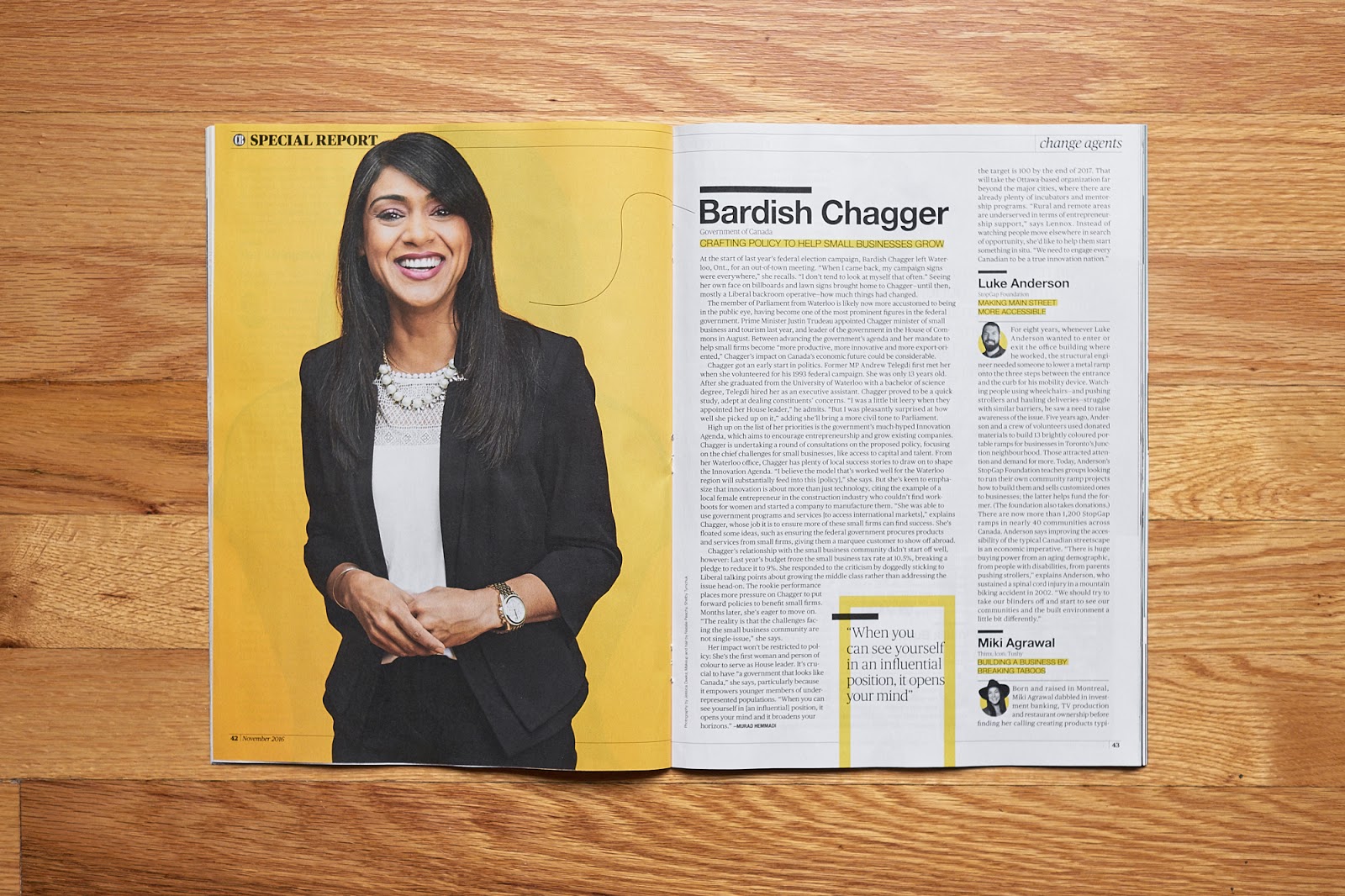 Minister Bardish Chagger for Canadian Business