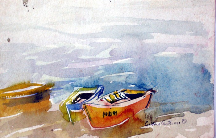 Cristina Inés Centenaro: BOTES, PESCADORES Y BICICLETAS. Acuarelas ...