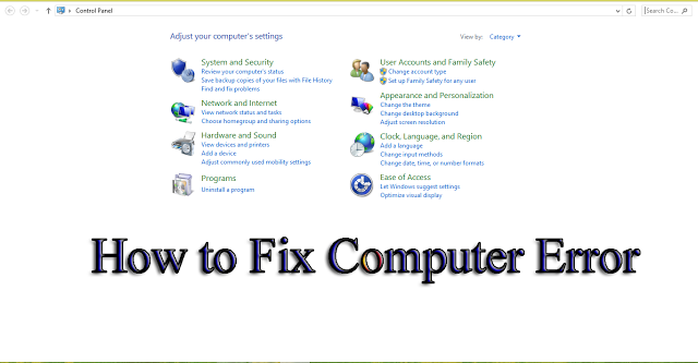 How to Fix Computer Error