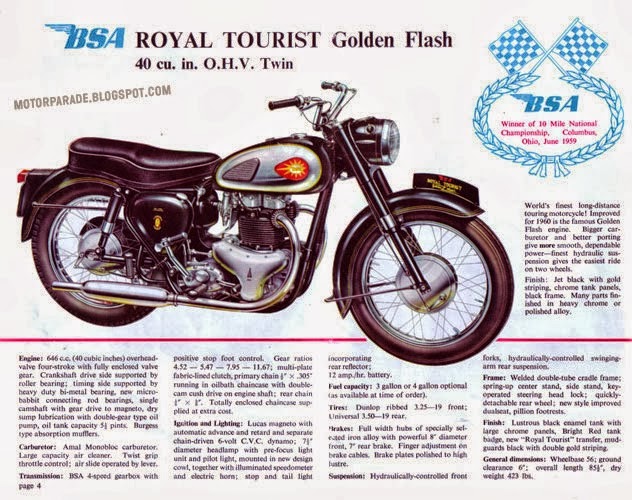 Racing Cafè: Vintage Brochures: BSA Range 1961 (USA)