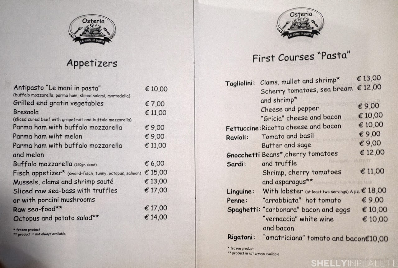 I Clementine Rome Menu Prices